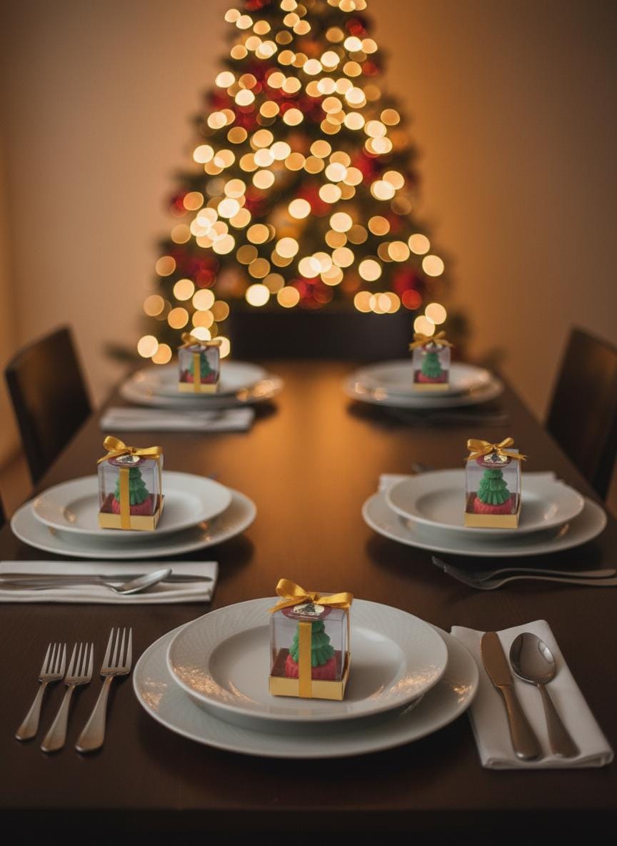 Noel Pine Tree Candle Favor - Christmas New Year Xmas Table Decor ...
