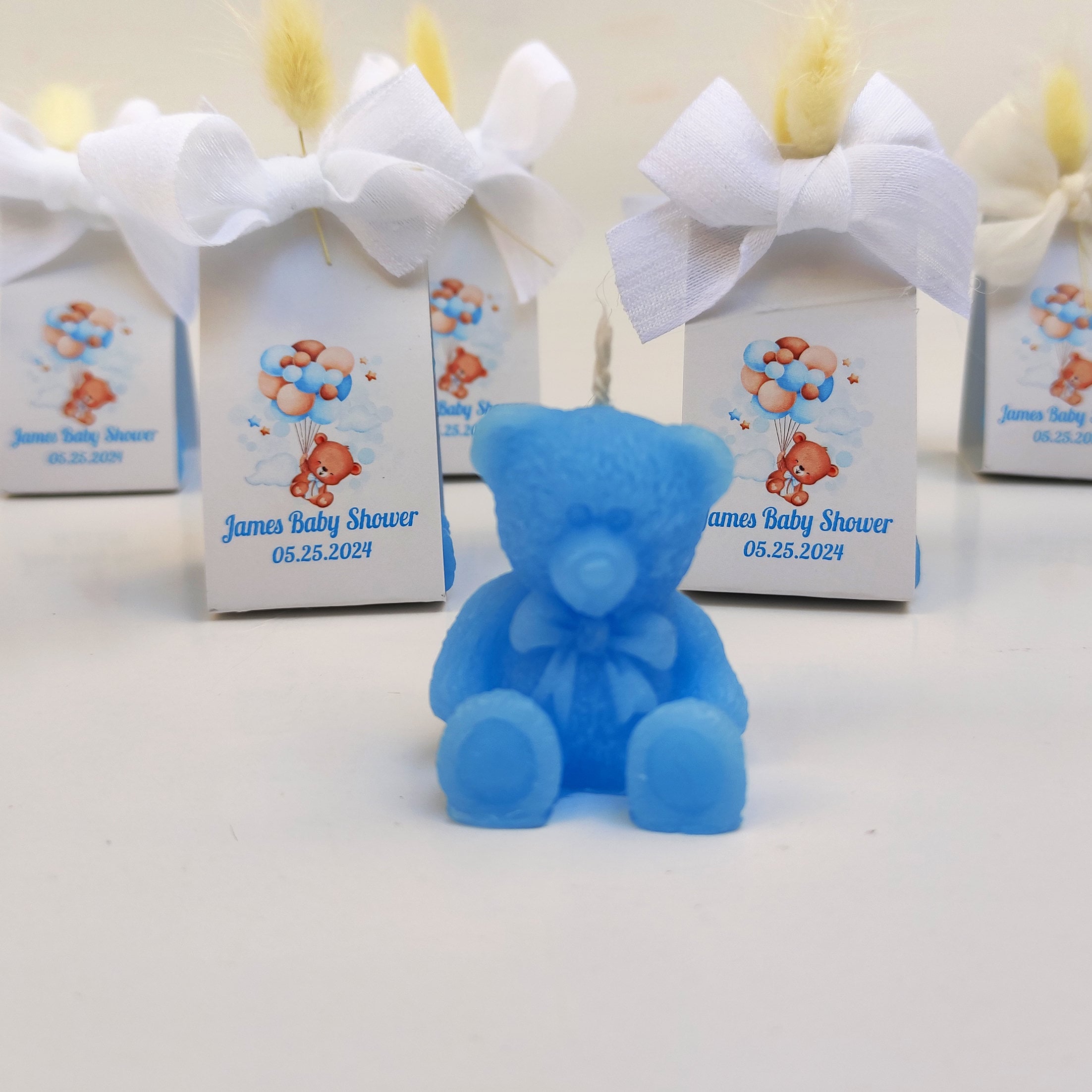 Teddy Bear Candle Favor, Birthday Bear Candle Gift, Baby Shower Candle ...