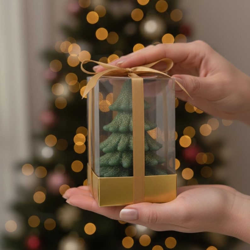 Christmas Tree Candle Gift, Noel Party Favor, Holiday Mini Pine Candle ...