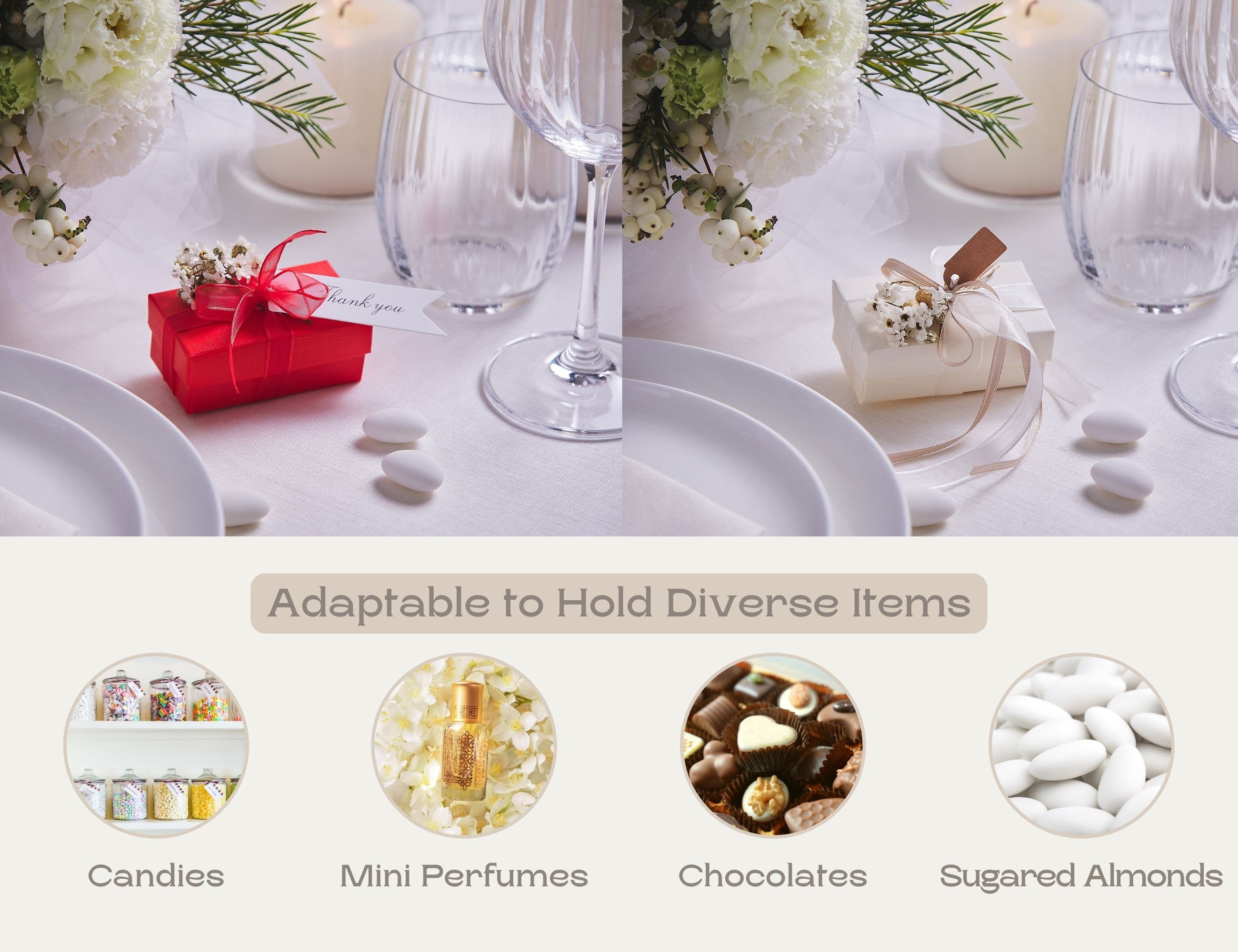 Pack of 40 Small Favor Boxes 2.75 X 1.57 X 1.18 Inch Ideal for Wedding ...
