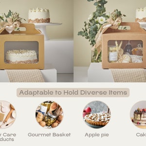 Set of 10 Tall Cake Boxes With Window and Carrying Handle - Ideal for ...
