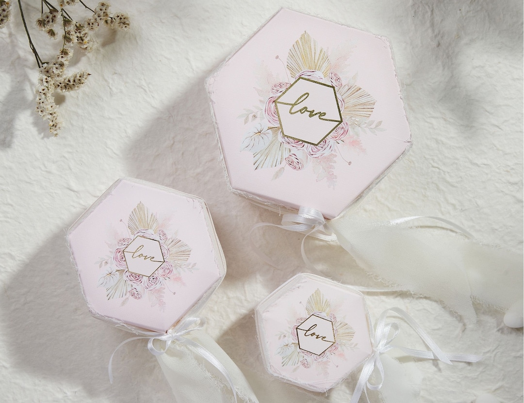 Pack of 40 Hexagonal Small Favor Boxes Ideal for Wedding Favors, Baby ...
