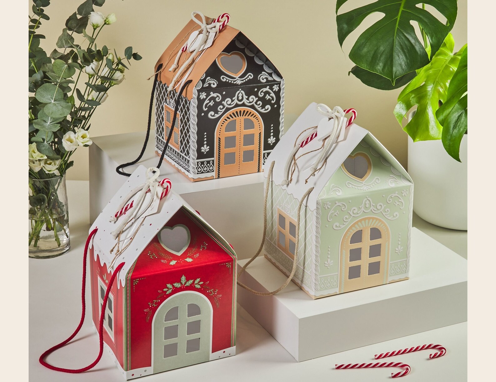 Pack of 5 House Shaped Gift Boxes 7.87 X 7.87 X 7.08 Inch Mansion Boxes ...