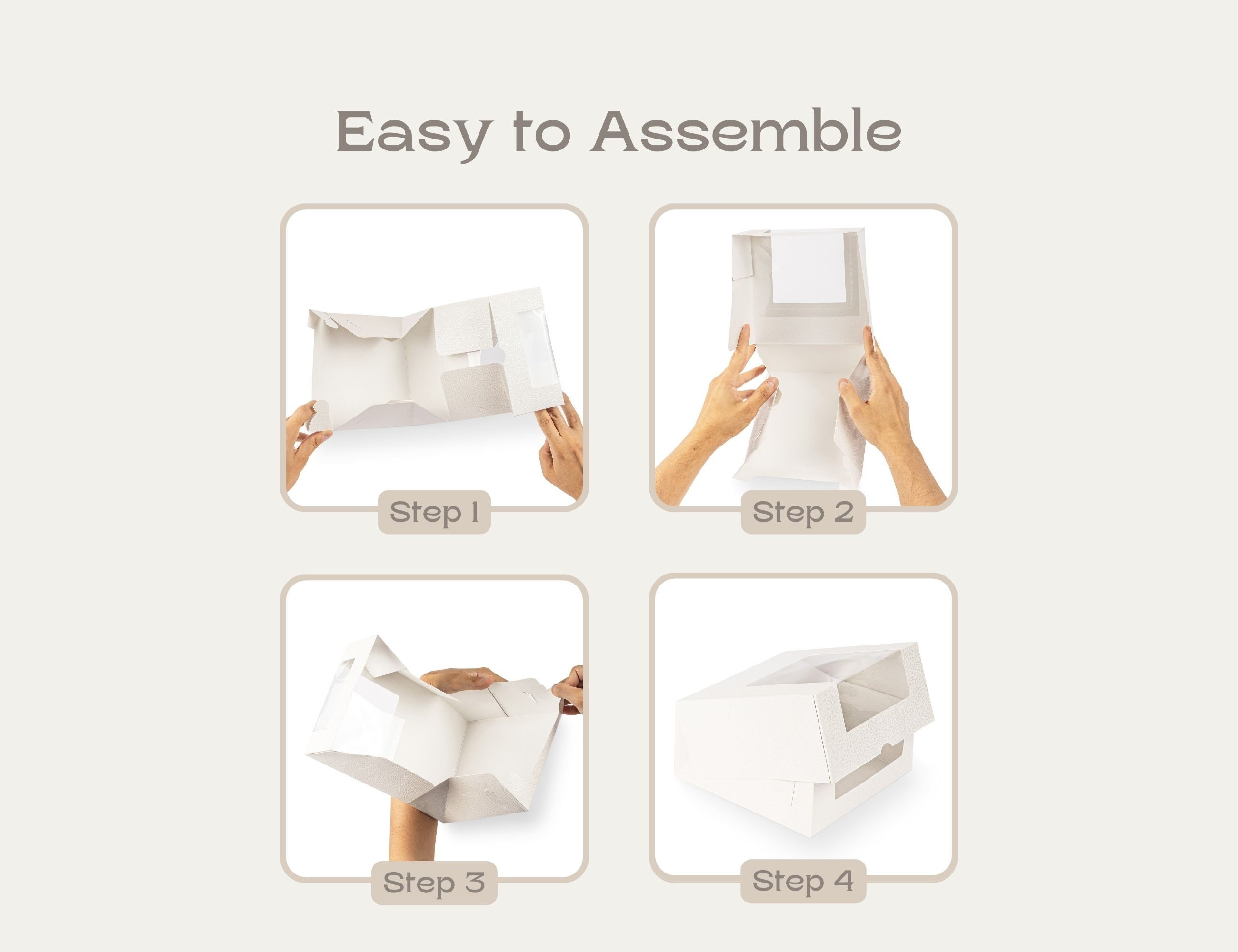 Pack of 10 Cake Boxes With Window - Ideal for Bakery Boxes, Cookie ...