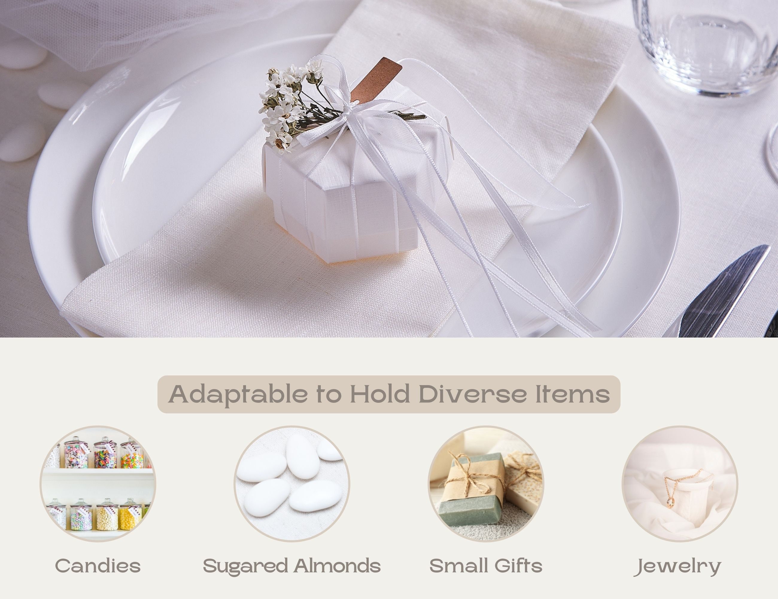 Pack of 40 Hexagonal Small Favor Boxes Ideal for Wedding Favors, Baby ...