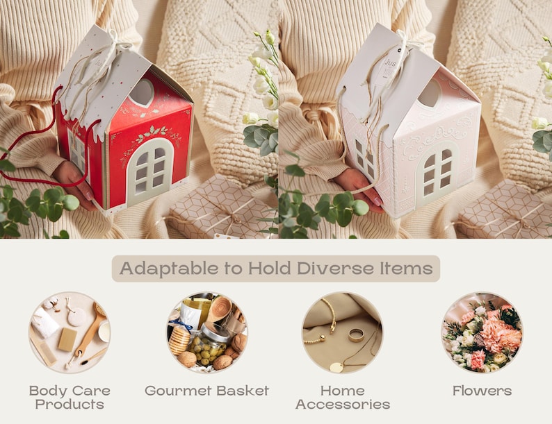 Pack of 5 House Shaped Gift Boxes (7.87 X 7.87 X 7.08 Inch) - Mansion ...