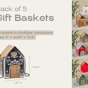 Pack of 5 House Shaped Gift Boxes (7.87 X 7.87 X 7.08 Inch) - Mansion ...