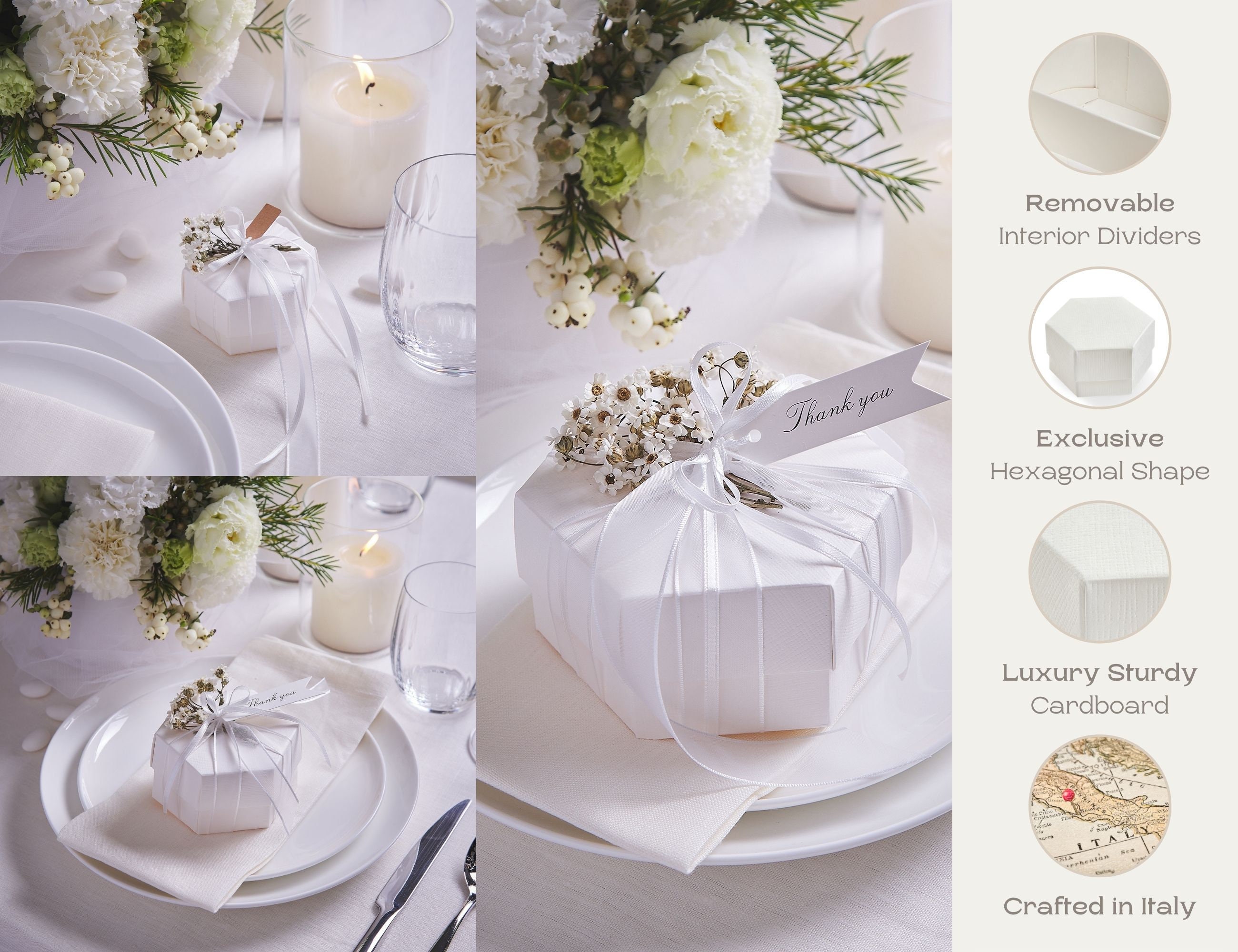 Pack of 40 Hexagonal Small Favor Boxes Ideal for Wedding Favors, Baby ...