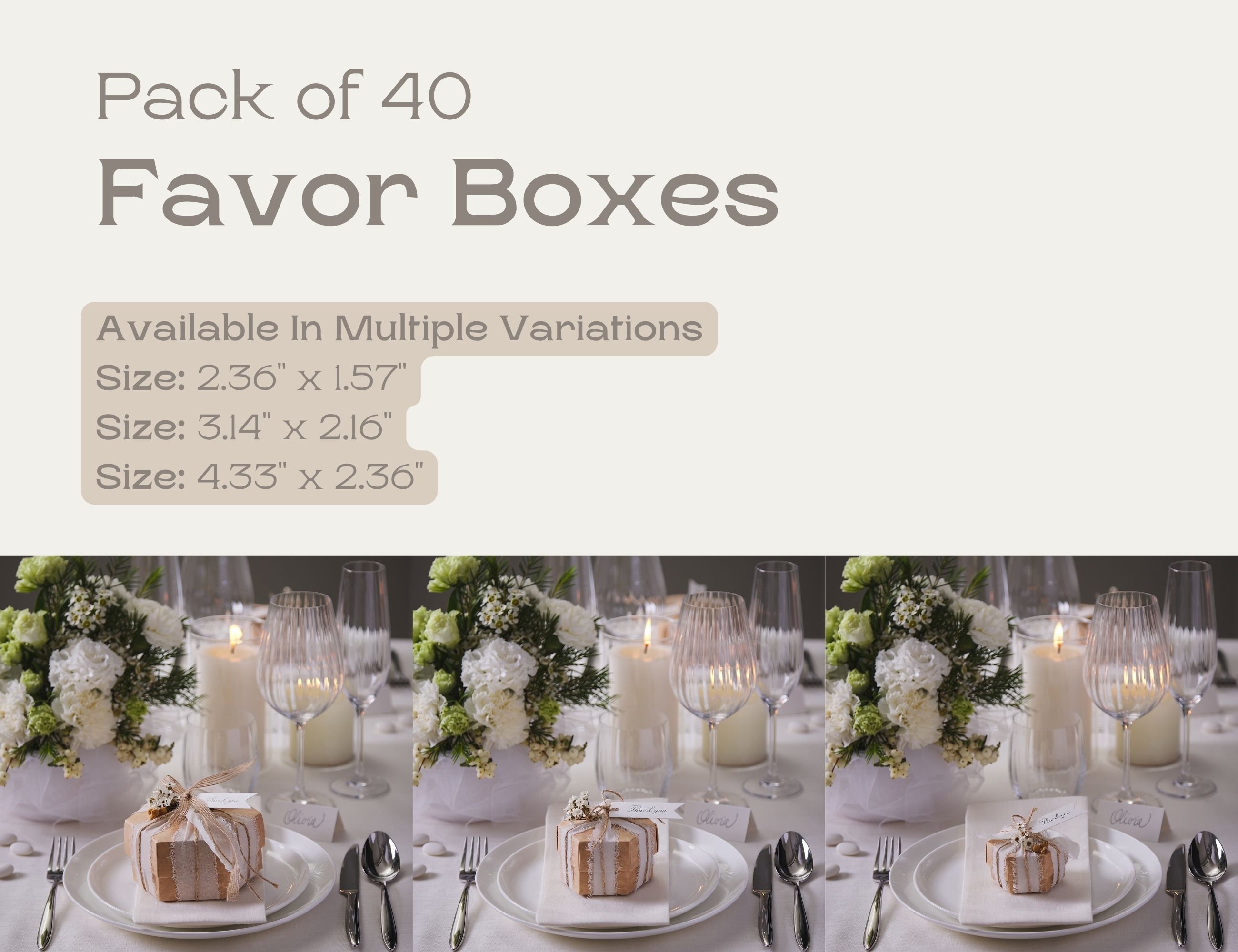 Set of 40 Hexagonal Favor Boxes – Natural Brown Cardboard - Etsy