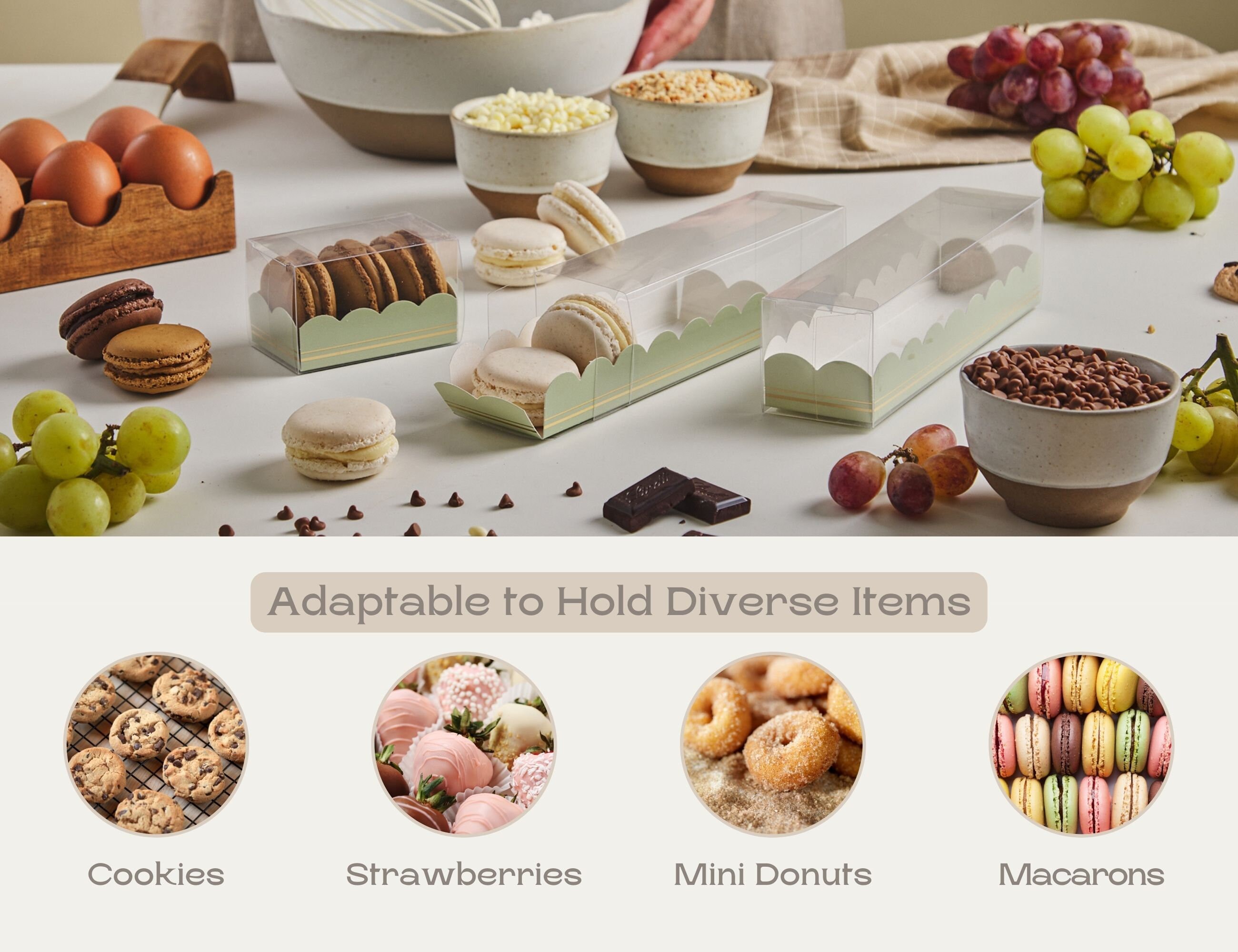 Set of 25 Macaron Boxes With Clear Window for 3/6/7 Macarons Ideal for ...