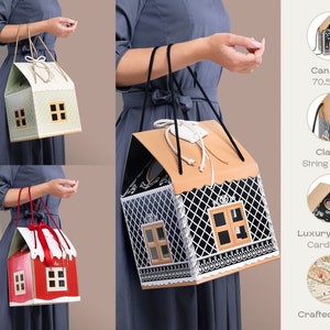 Pack of 5 House Shaped Gift Boxes (7.87 X 7.87 X 7.08 Inch) - Mansion ...