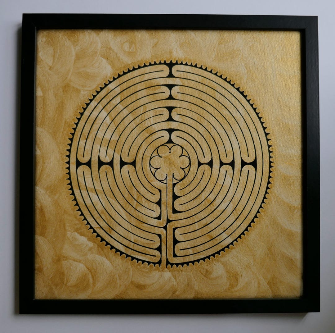 Chartres Labyrinth Painting. Abstract Art, Wall Art, Wall Decoration ...