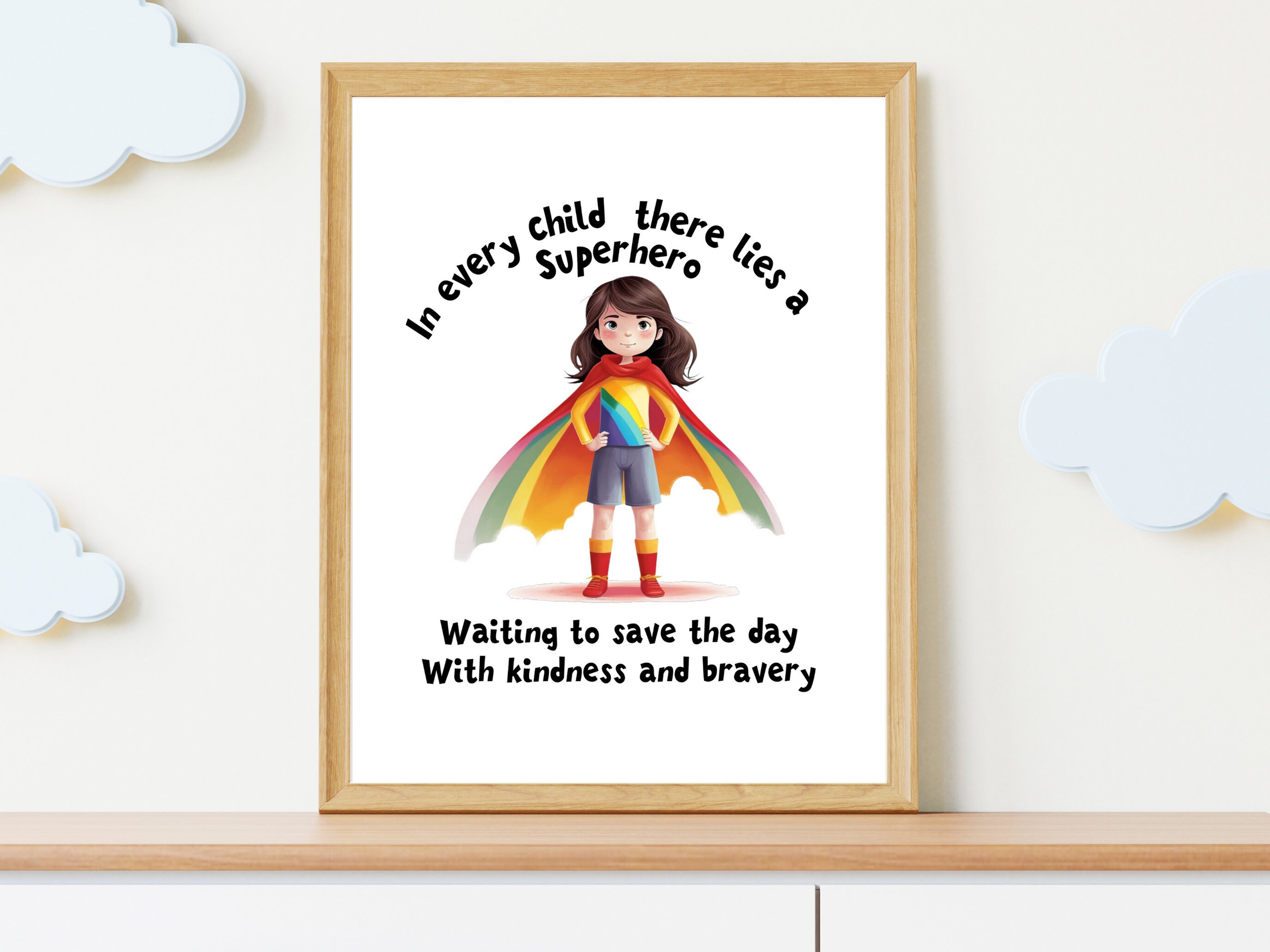 Every Child Superhero Printable Wall Art - Kindness and Bravery ...
