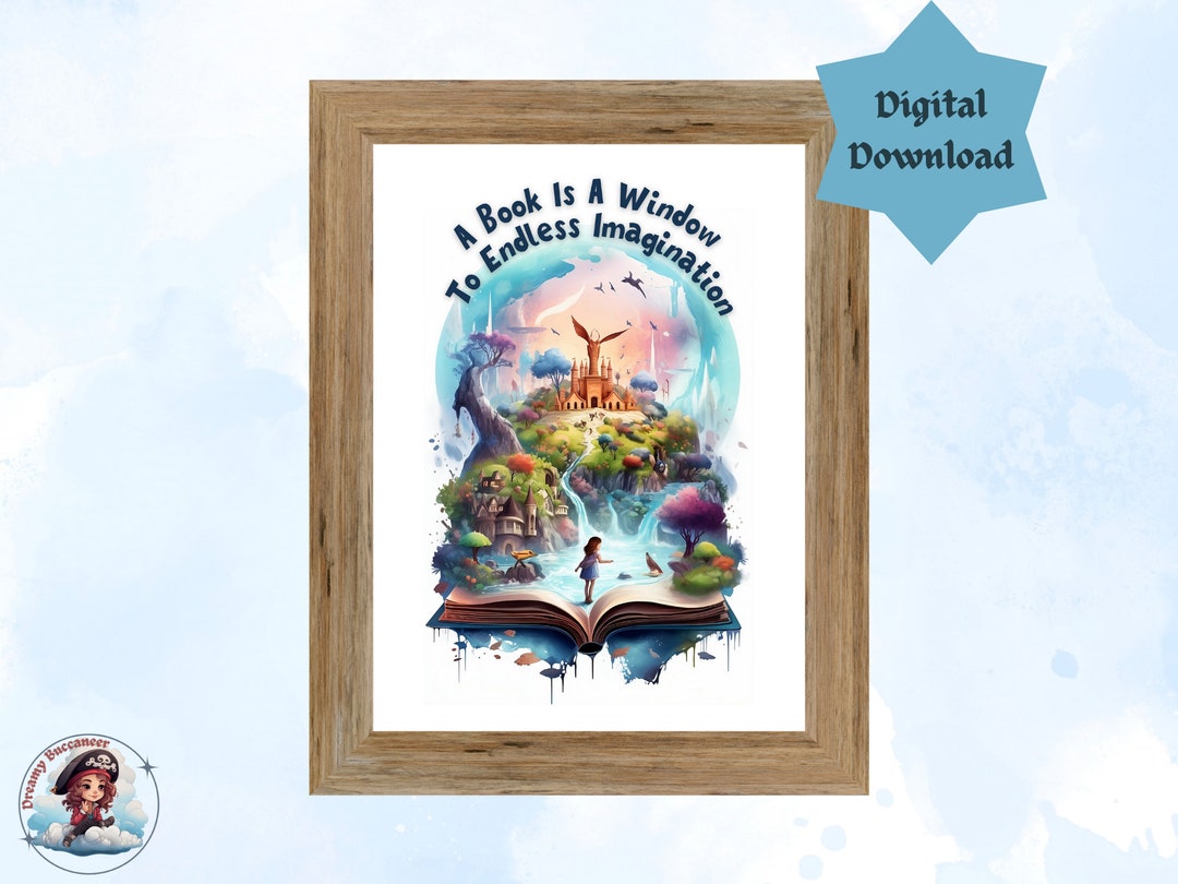 Book is a Window Printable Wall Art - Digital Download Reading Nook ...