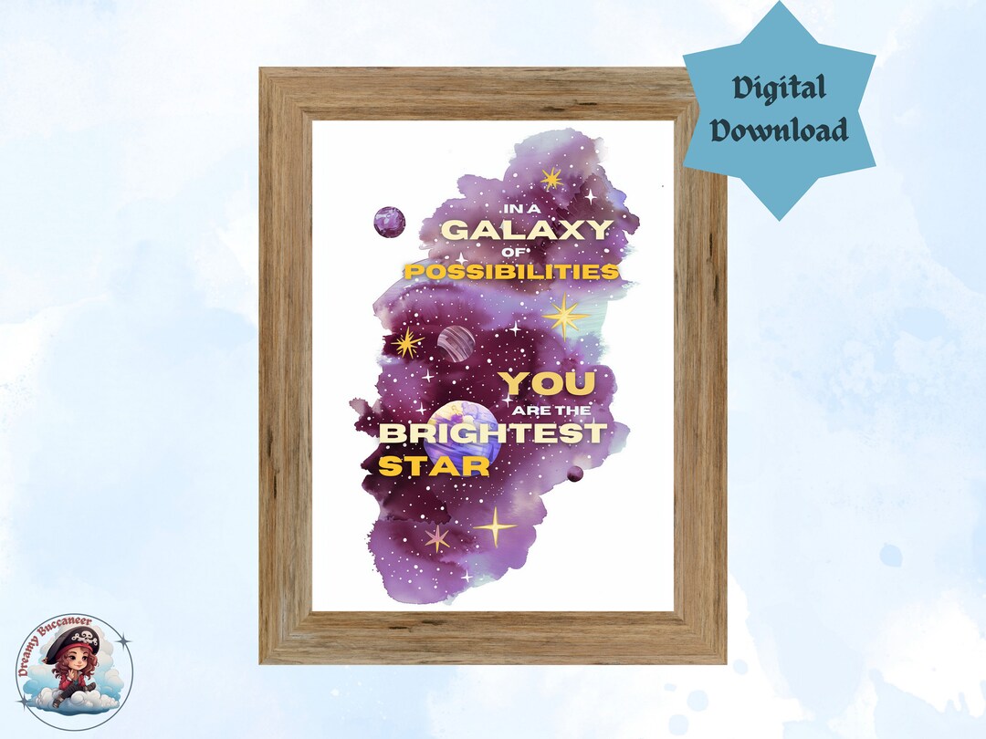 Galaxy Possibilities PURPLE Printable Wall Art - Space Planets Digital ...