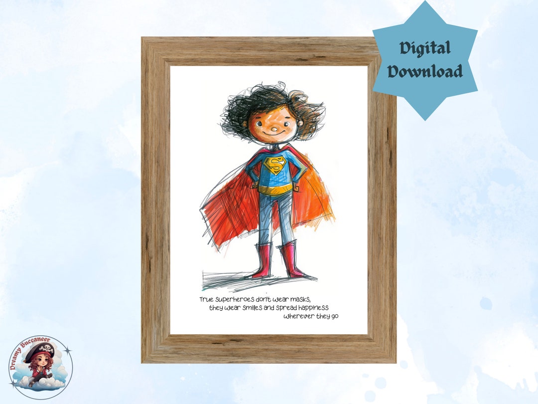 Girls Superhero Printable Wall Art - Spread Smiles and Happiness ...
