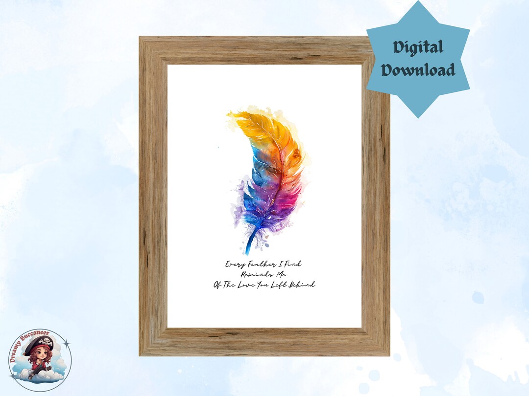 Feather I Find Remembrance Printable Wall Art - Beautiful Bereavement ...