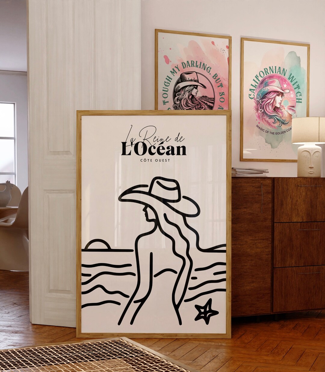 Coastal Cowgirl Printable Poster: Ocean and Beach, Girly Minimalist ...