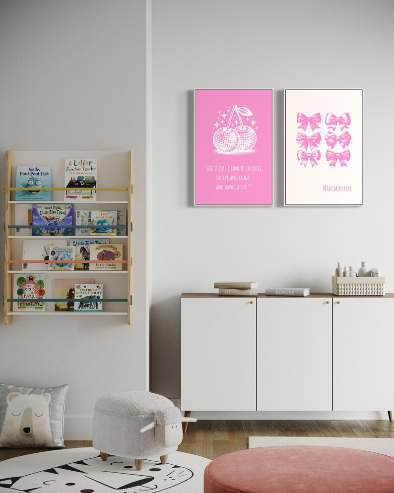Baby Pink Bows Digital Download Wall Art: Coquette Room Decor, Preppy ...