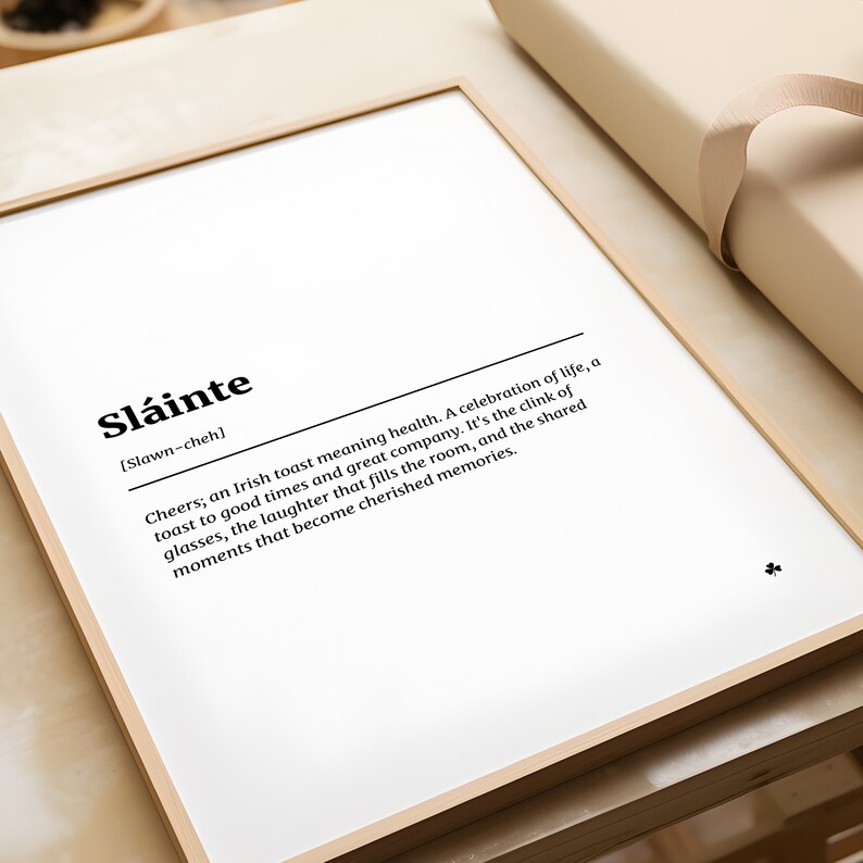 Sláinte Definition Print | Irish Cheers Wall Art (digital Download) - Etsy
