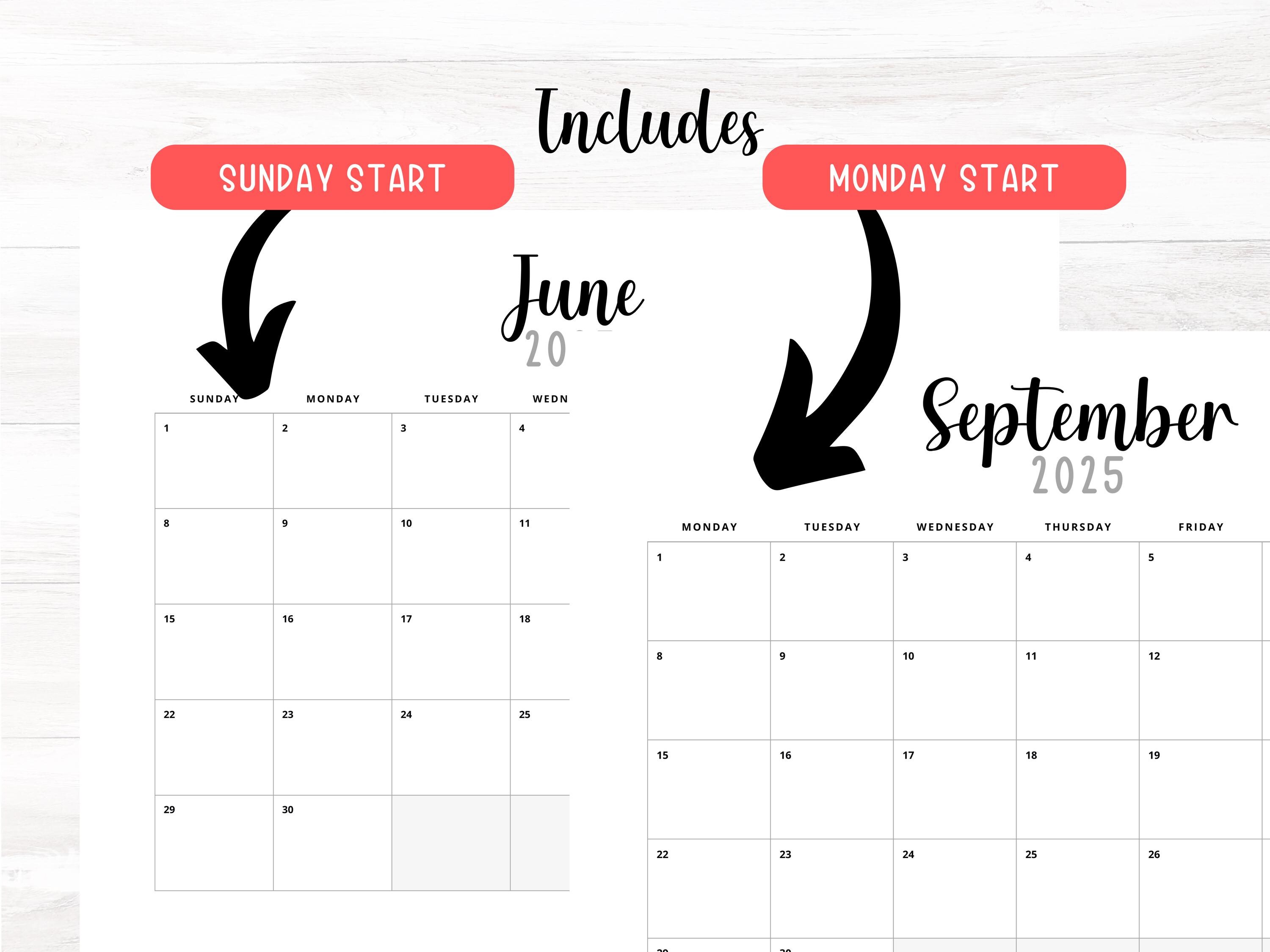 2025 Printable Journal Calendar, Planner Template, Monthly Planner - Etsy