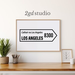 Los Angeles Custom Irish Road Sign - Digital Artwork Print - A4 - Etsy