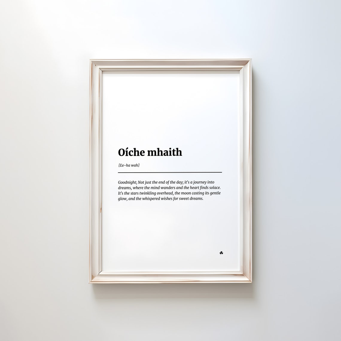 Oíche Mhaith Definition Wall Art Irish Gift, Irish Print, Irish Home ...