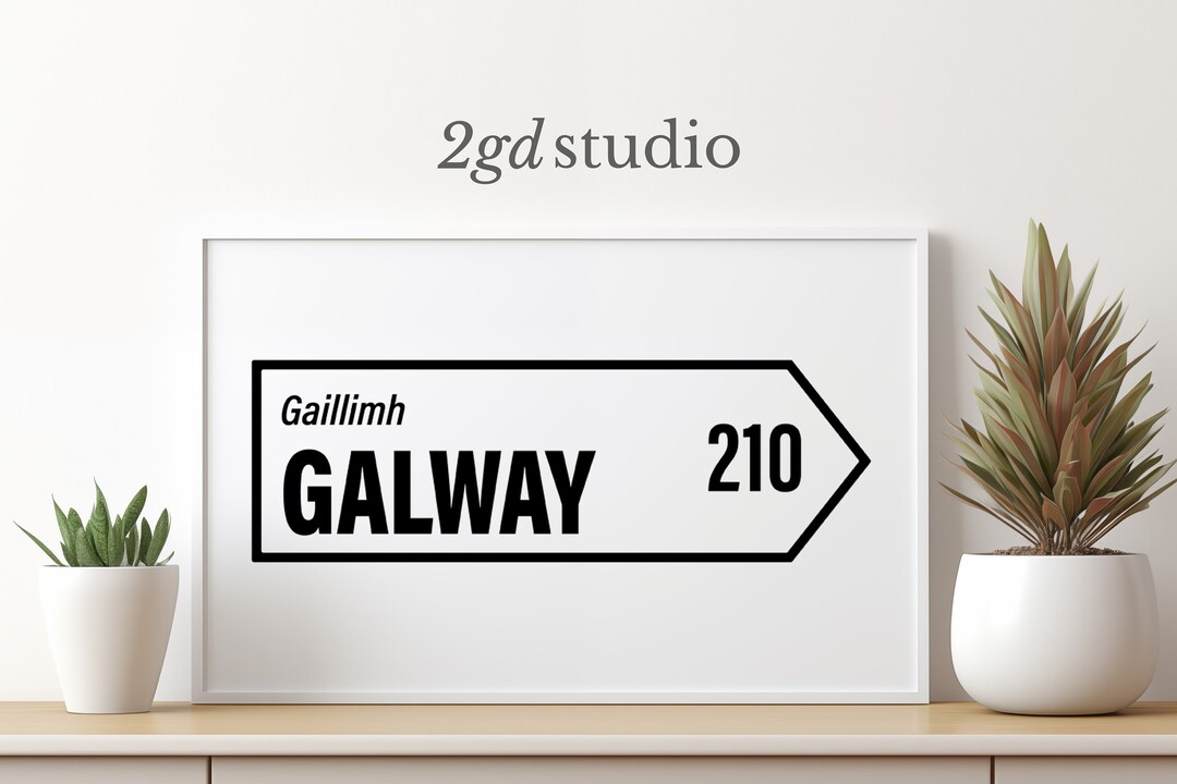Galway Custom Road Sign - Digital Artwork Print - A4 - Etsy