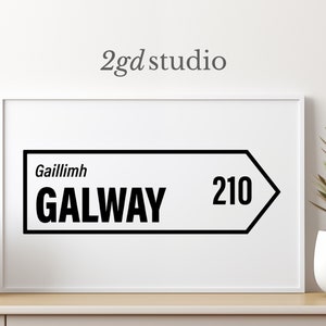 Galway Custom Road Sign - Digital Artwork Print - A4 - Etsy