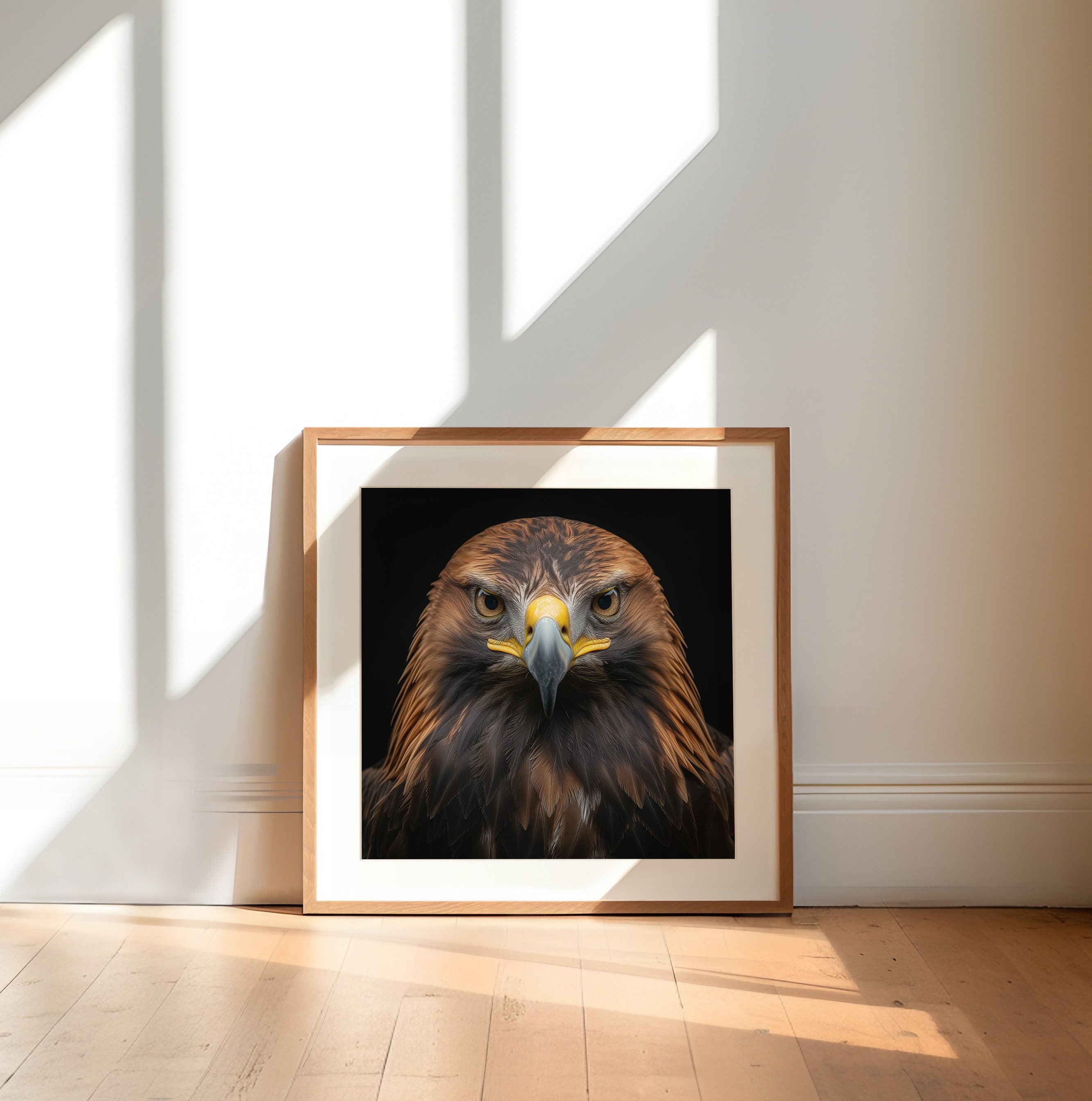 Stunning Golden Eagle Digital Print - Intense Close-up Artwork - Office ...