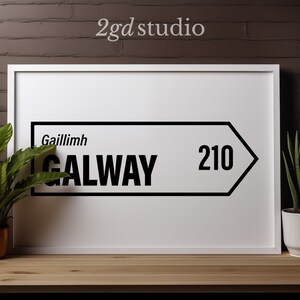 Galway Custom Road Sign - Digital Artwork Print - A4 - Etsy