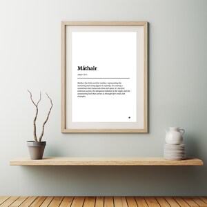 Mother Defintition Wall Art, Irish Gift, Irish Home Decor Print ...
