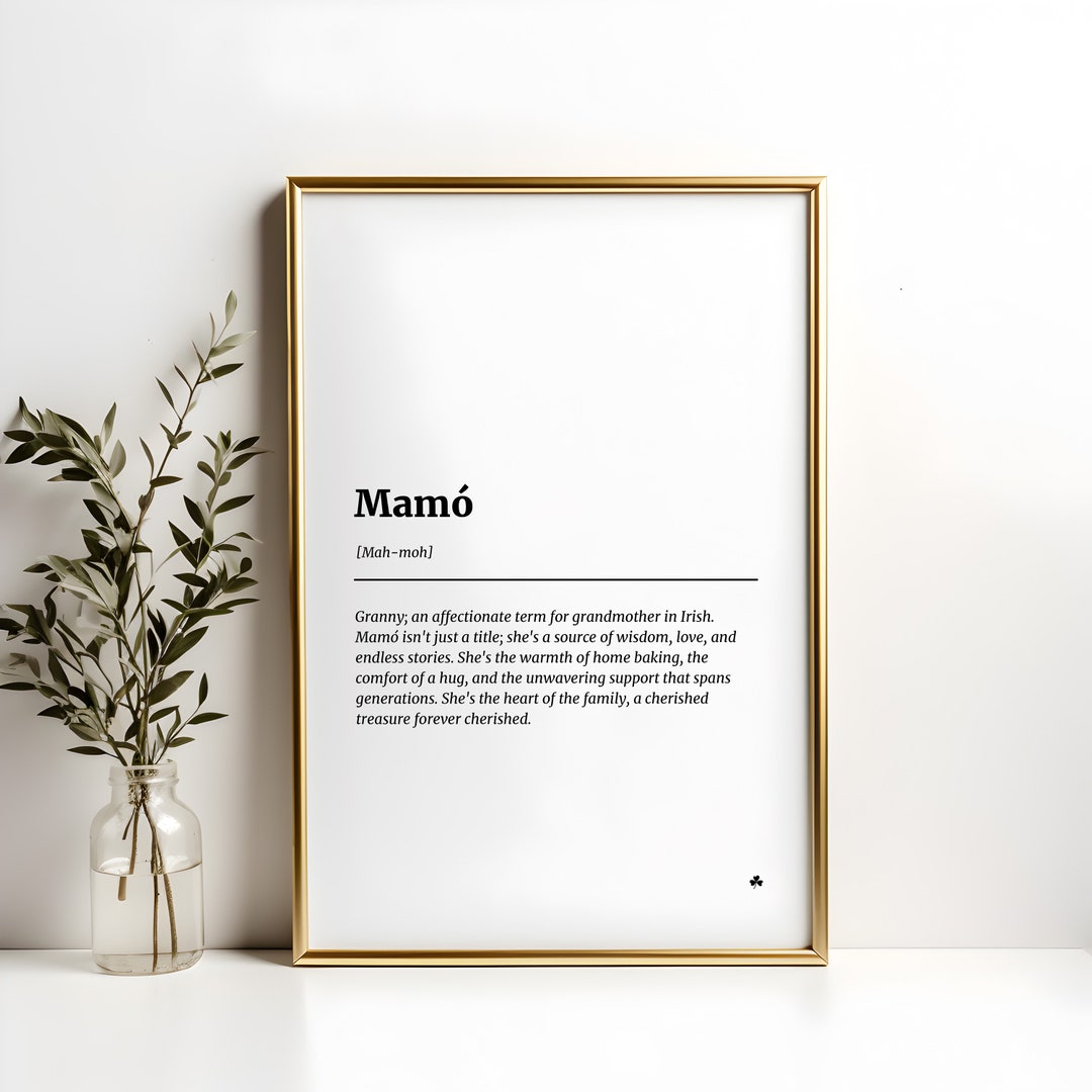 Mamó Wall Art Gift, Irish Gift, Grandmother Gift, Irish Print, Irish ...