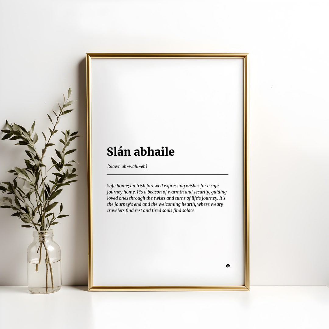 Slán Abhaile Wall Art Gift, Irish Gift, St. Patricks Day Gift, Ireland ...