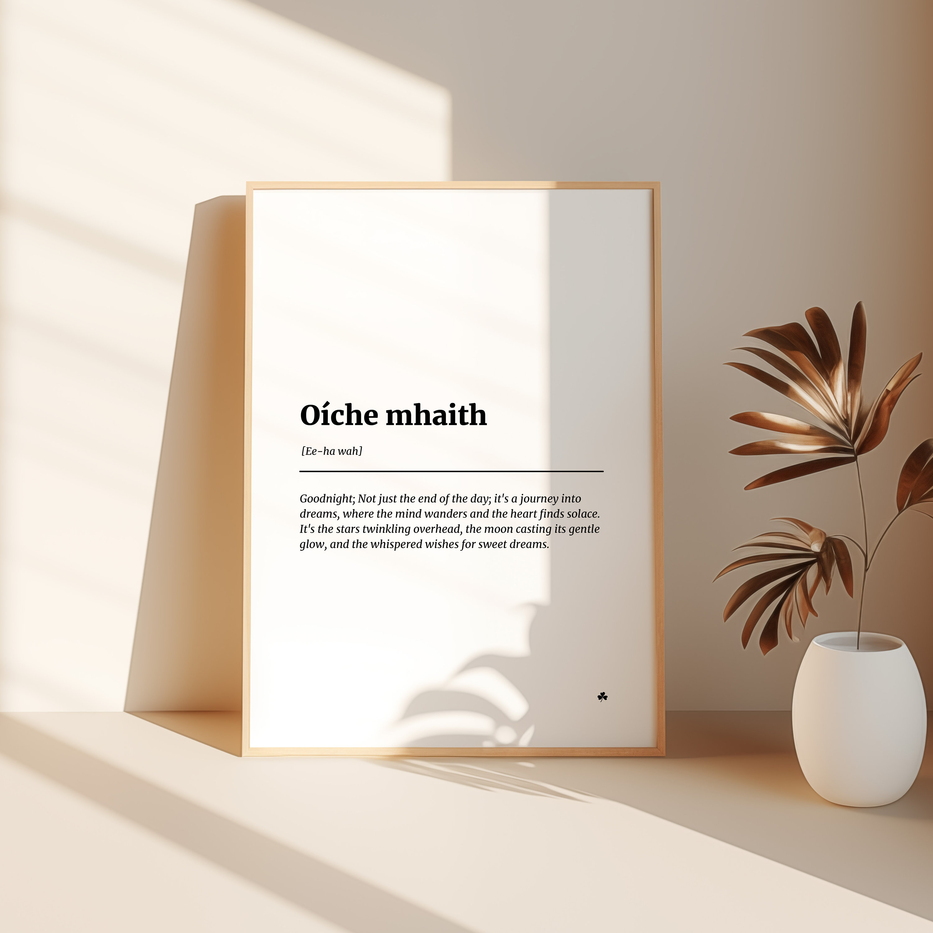 Oíche Mhaith Definition Wall Art Irish Gift, Irish Print, Irish Home ...