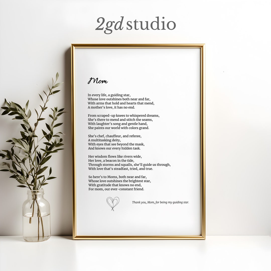 Custom Mom Poem: Personalized Digital Print Gift for Mother's Day ...