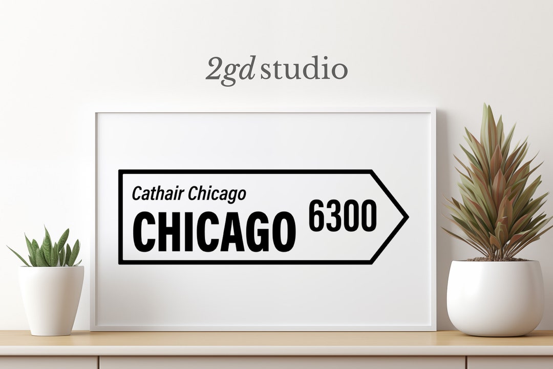 Chicago Custom Irish Road Sign - Digital Artwork Print - A4 - Etsy
