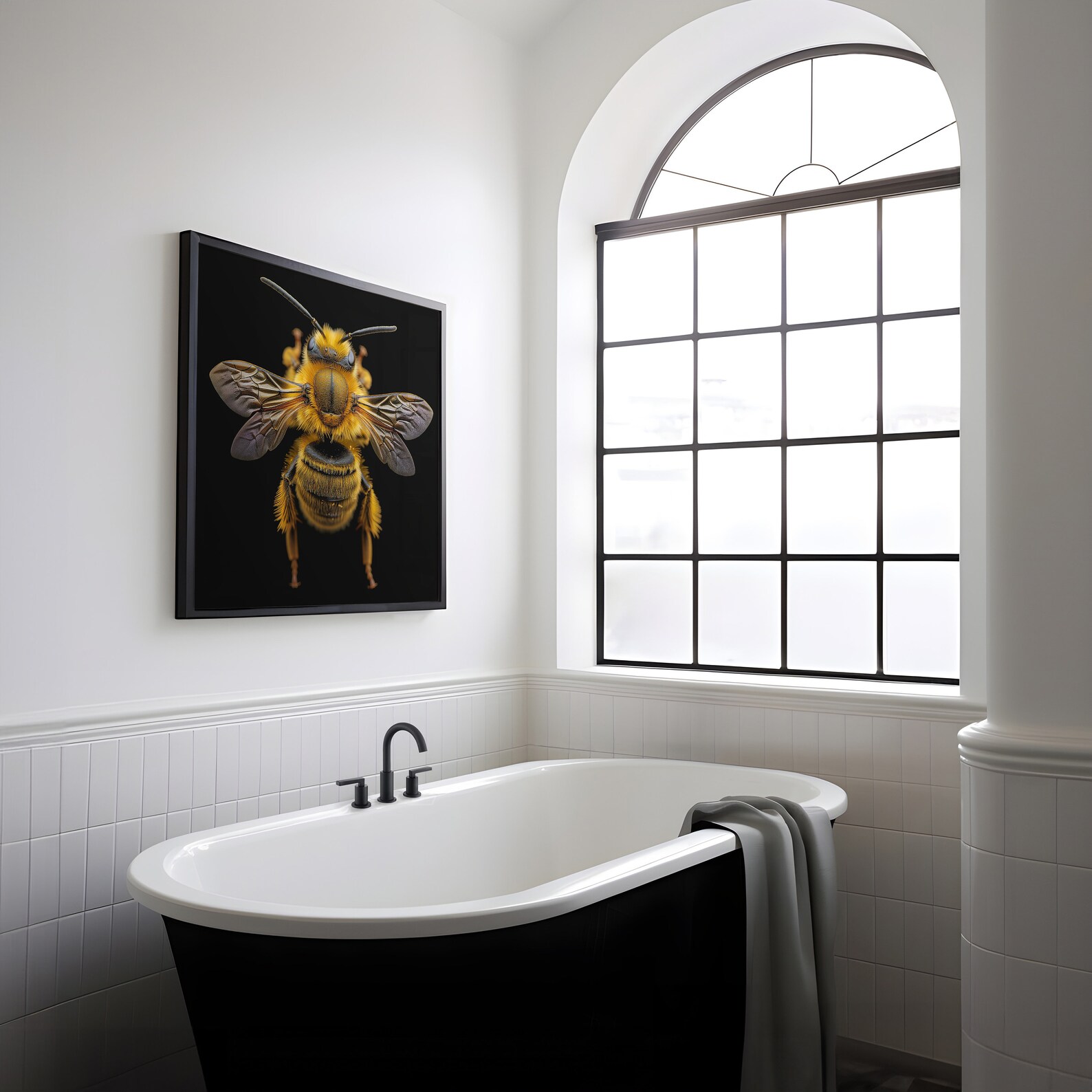 Golden Queen Bee Print - Top Down Shot, Macro Bee Photo, Nature ...