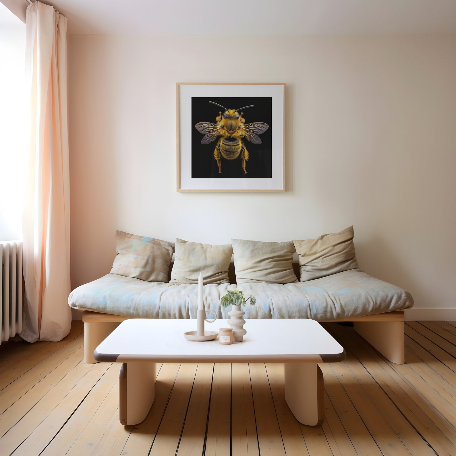 Golden Queen Bee Print - Top Down Shot, Macro Bee Photo, Nature ...