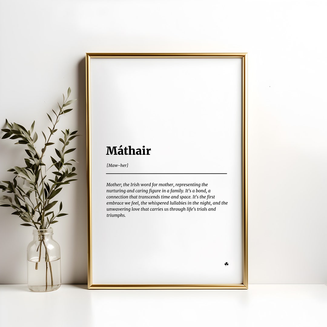 Mother Defintition Wall Art, Irish Gift, Irish Home Decor Print ...