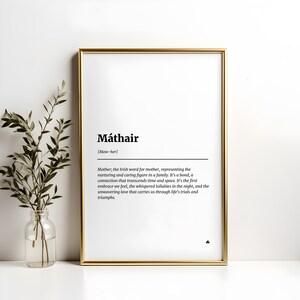 Mother Defintition Wall Art, Irish Gift, Irish Home Decor Print ...