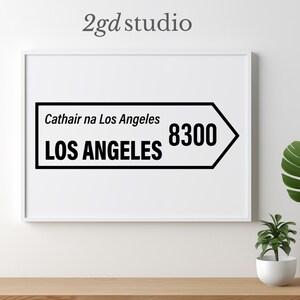 Los Angeles Custom Irish Road Sign - Digital Artwork Print - A4 - Etsy