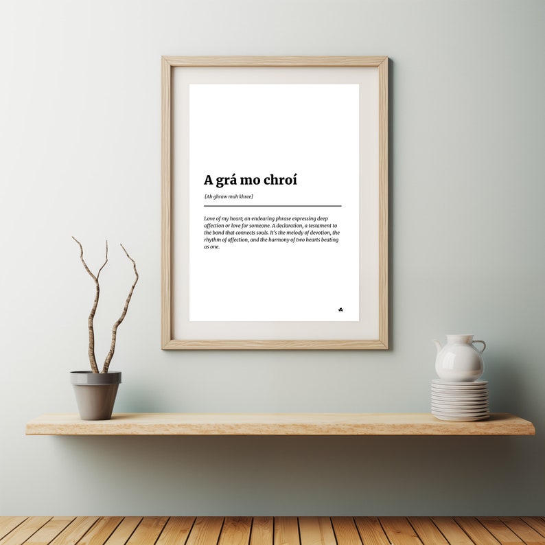 A Grá Mo Chroí Wall Art Gift, Irish Gift, Irish Print, Irish Home Decor ...