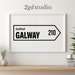 Galway Custom Road Sign Digital Artwork Print A4 - Etsy