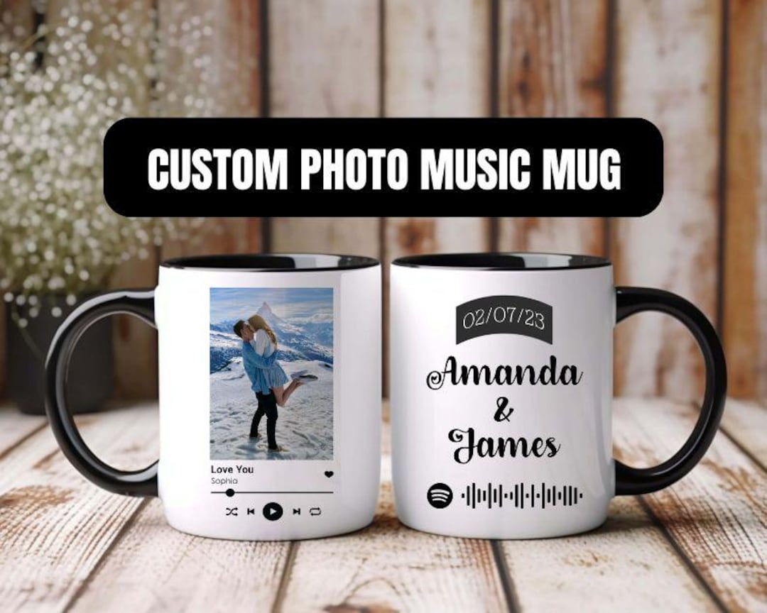Personalized Music Mugs, Custom Photo Music Mug, Couple Music Gift ...