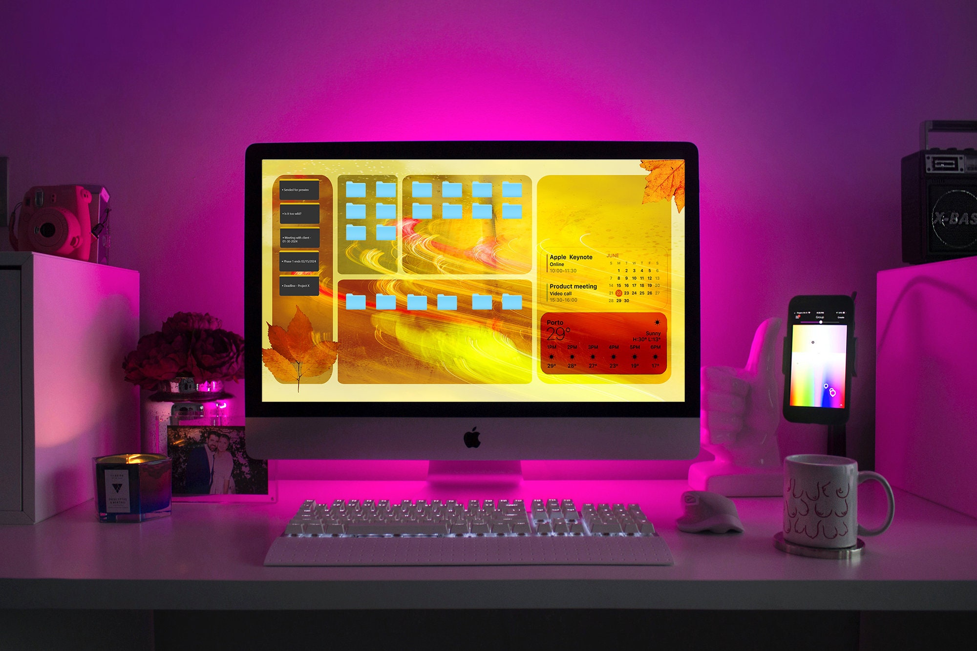 Autumn Desktop Organizer Wallpaper - Etsy