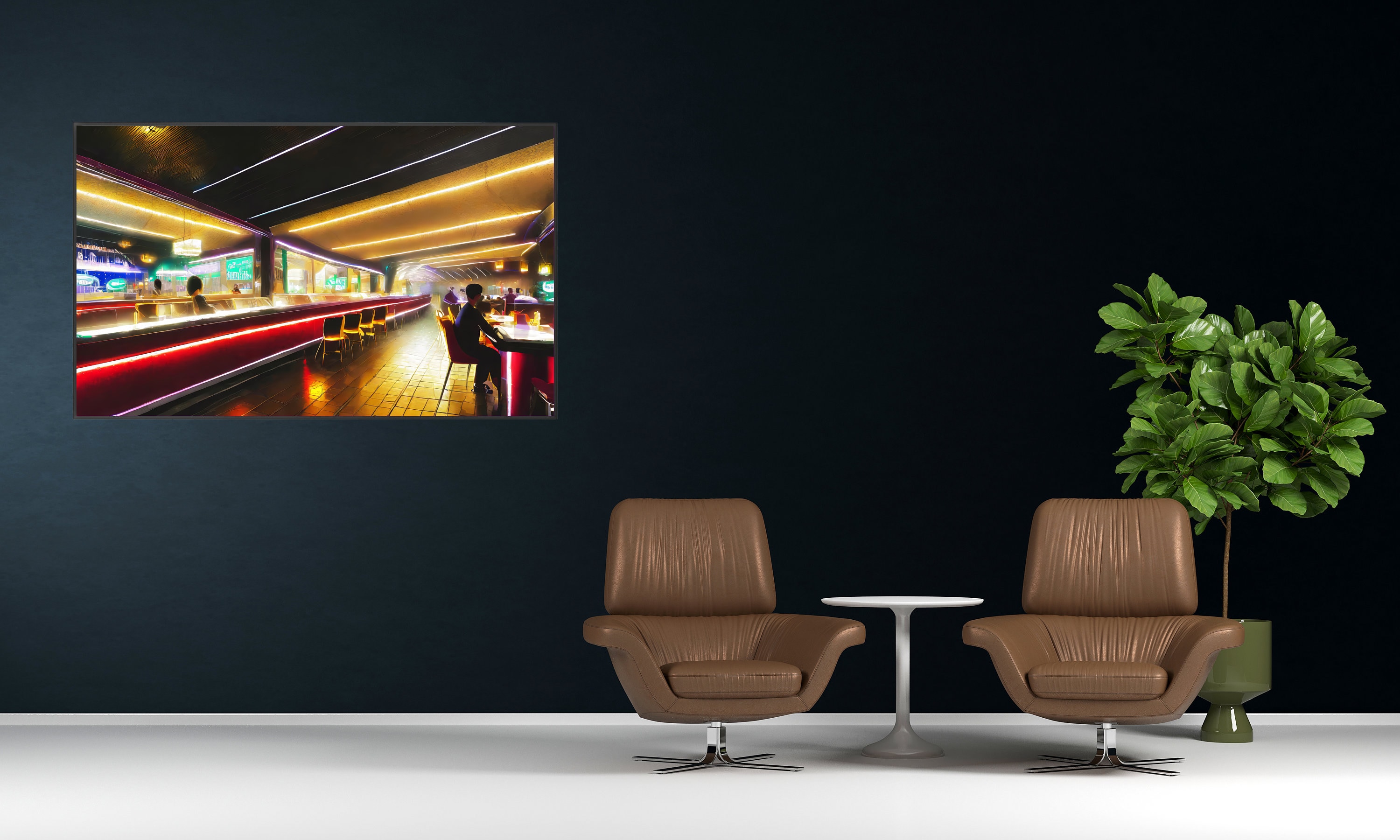 Retro Diner Neon Lights Vintage Digital Printable Wall Art - Etsy