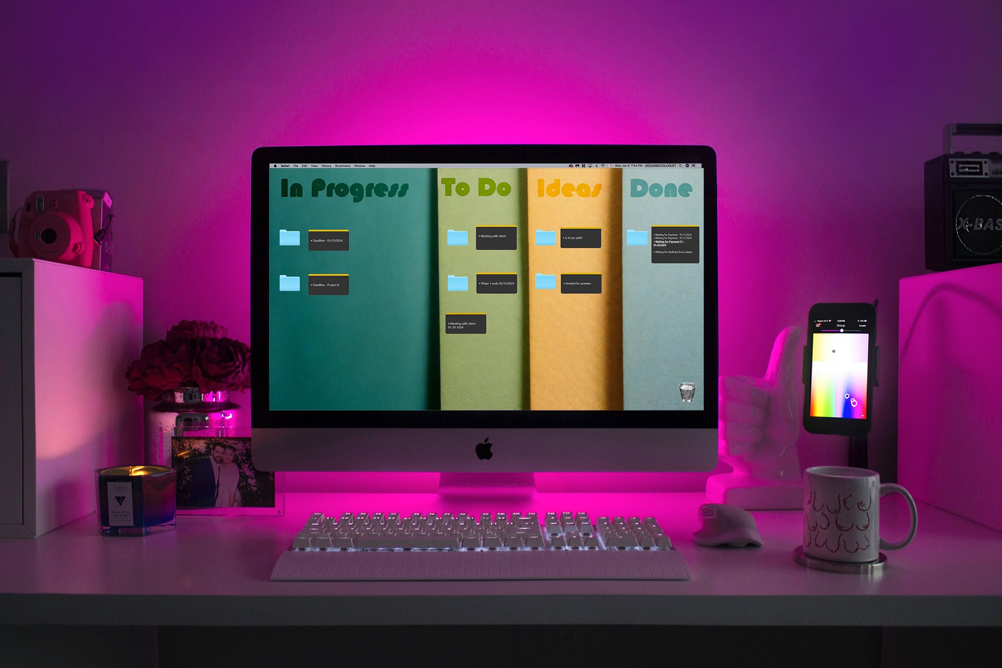 Color Chart Desktop Organizer Wallpaper - Etsy