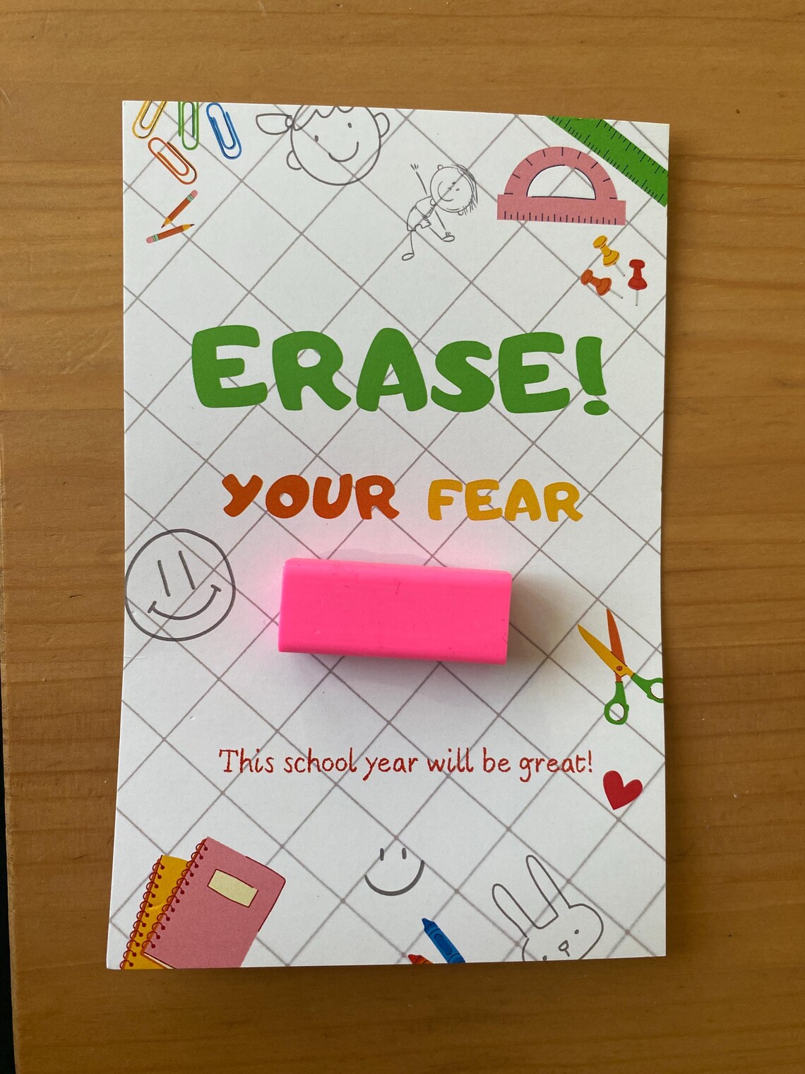 Unique Back to School Gifts for Kids, Students | Erase Your Fear Card ...