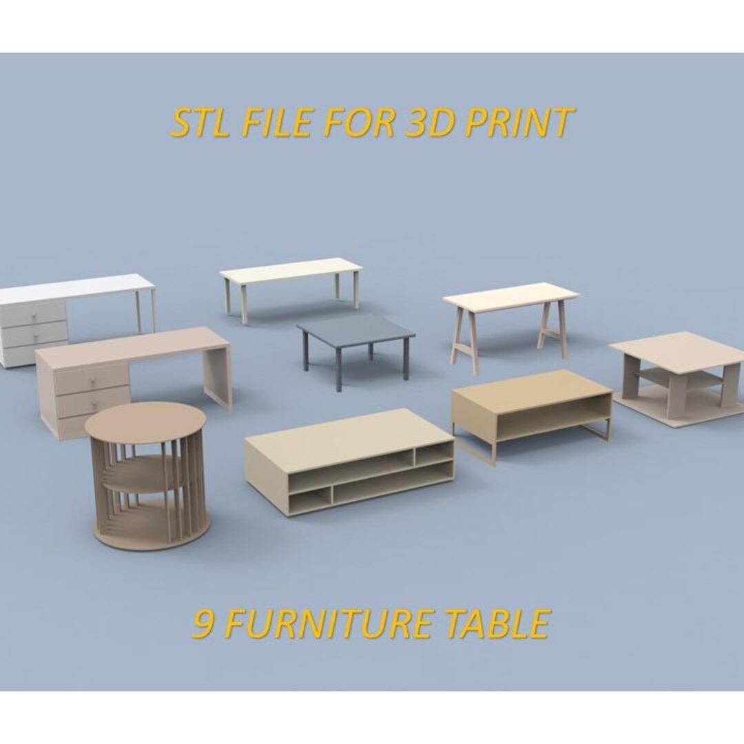 9 Model Table, 3D Print, Different Design Table, Doll Furniture, Model ...